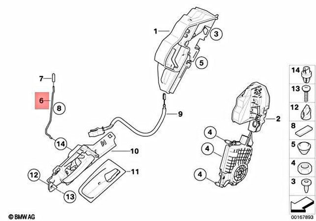 Genuine BMW X5 E70 X5 3.0d 3.0sd 3.0si Operating Rod Door Rear Left ...