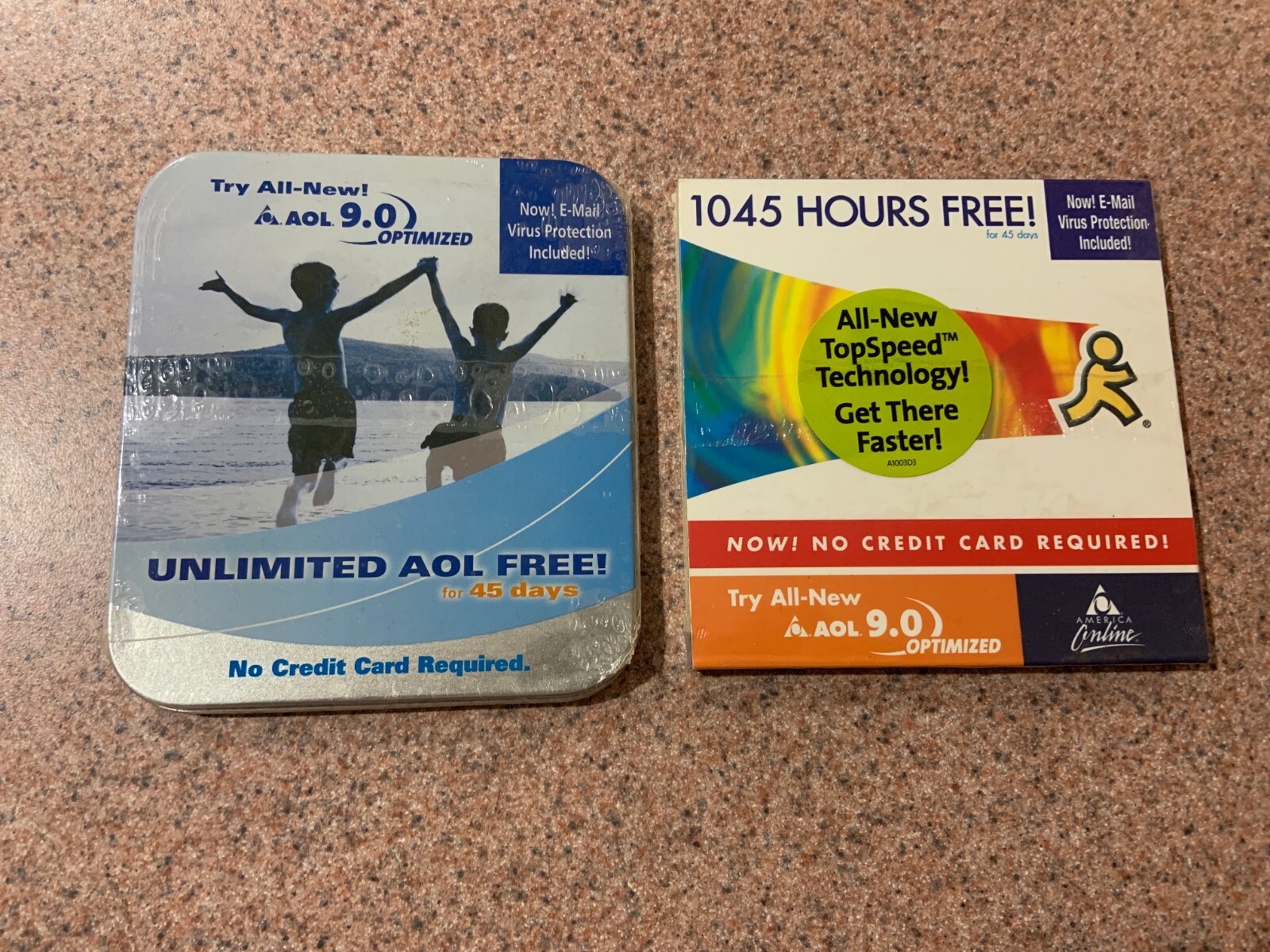2 Vintage "AOL" 9.0 Optimized Disc CD Disk America Online Collectable ...