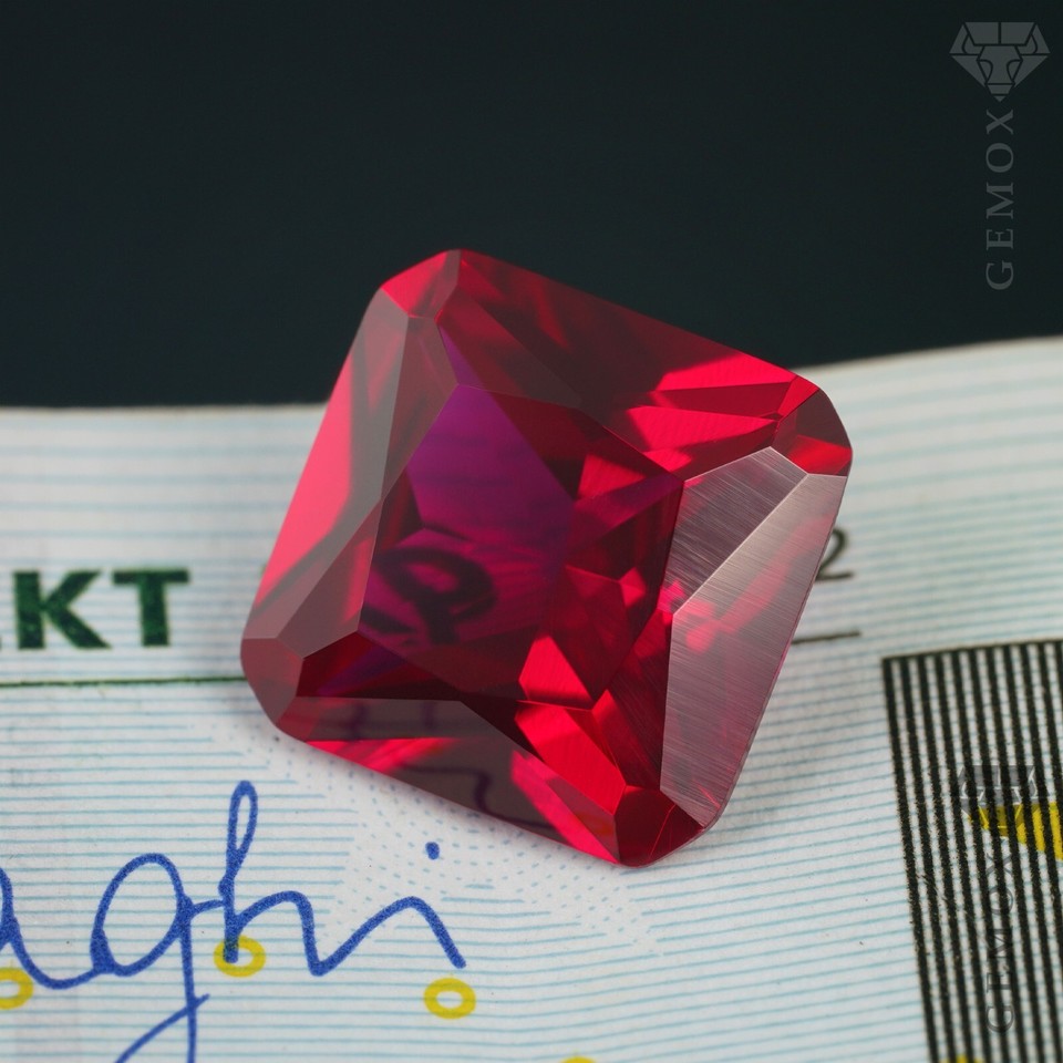 Ruby Square Radiant Cut Genuine Lab-Grown Loose Gemstone Raspberry Red ...