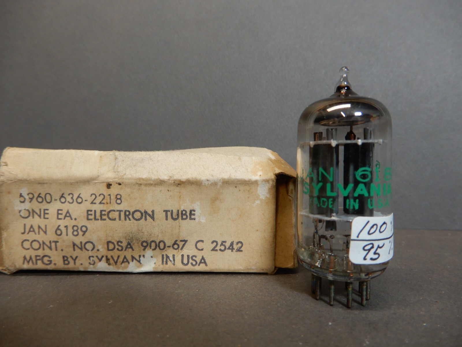 Sylvania JAN 6189 Vacuum Tube Amplitrex Tested 100/95% 1967 | eBay