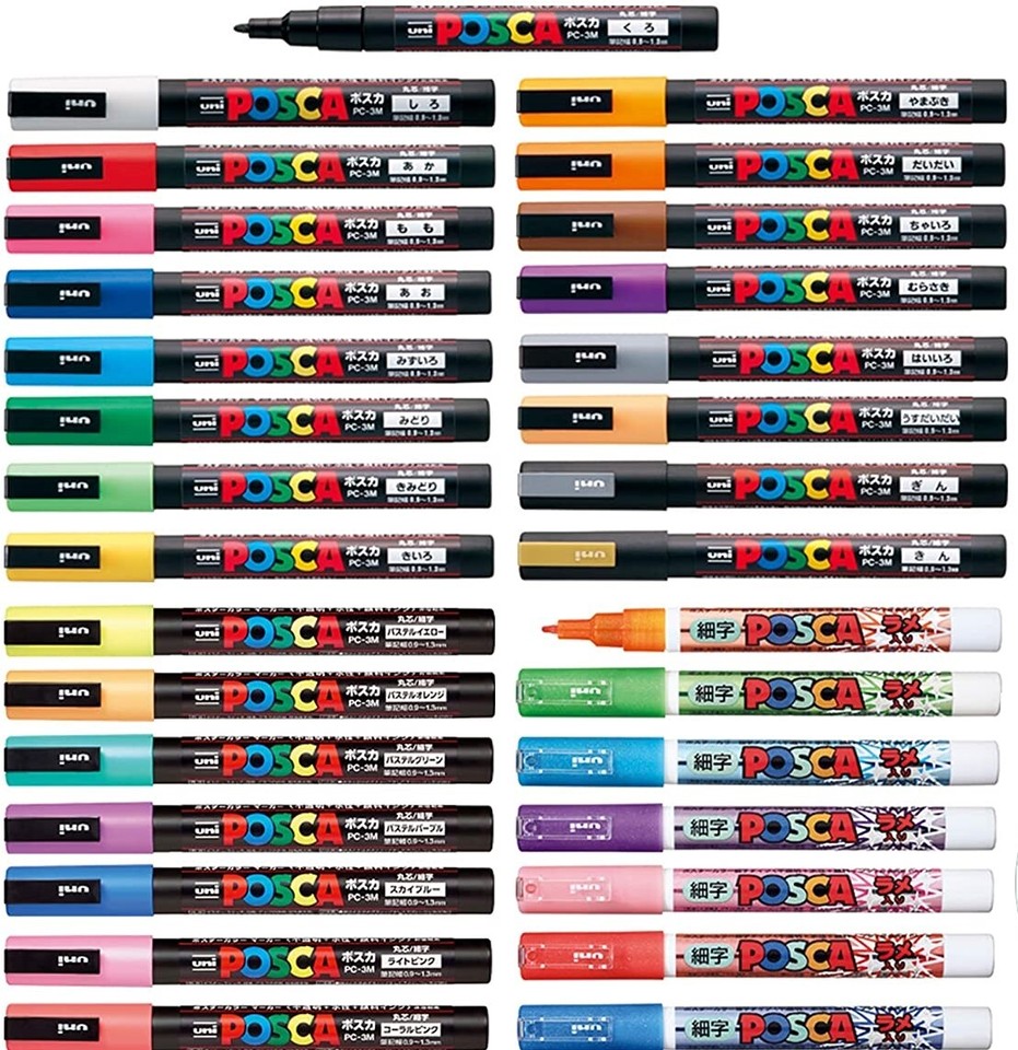 Uni posca Paint Marker Pen Extra Fine Point, Fine Point, Medium point ...
