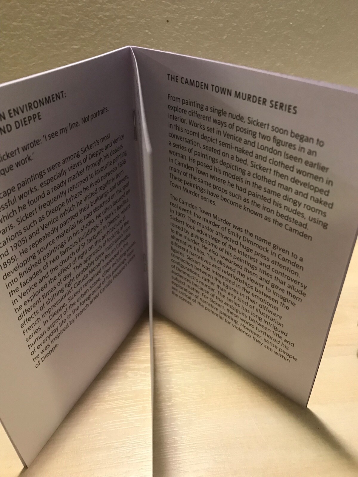 Walter Sickert Tate Britain Exhibition booklet leaflet A6 2022 | eBay UK