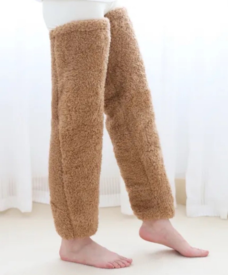 Over Knee High Fuzzy Long Socks Winter Warm Cold Leg Knee Joint ...