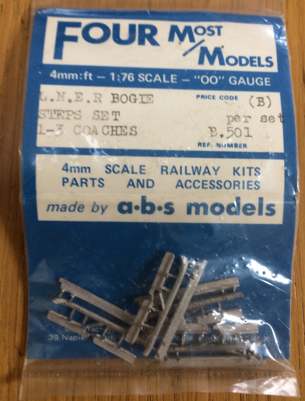 4mm OO Four Most Models detailing pack LNER Bogie steps set 1-3 coaches ...