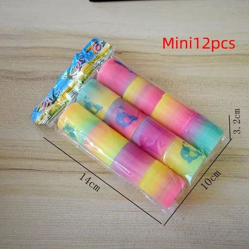 12/24Pcs Rainbow Magic Springs Circle Toys Gradient Color Fingertip ...