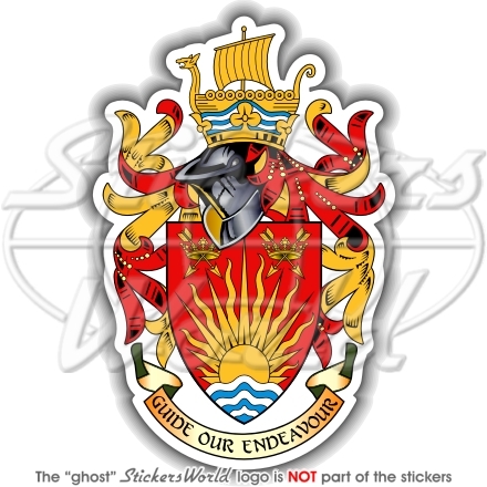 SUFFOLK Coat of Arms, Ipswich UK English Bumper Sticker | eBay