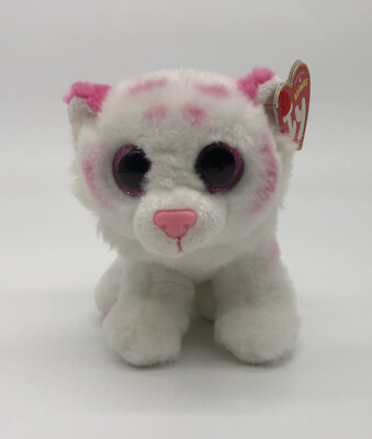 Ty Beanie Babies 6" TABOR White/Pink Striped Tiger Plush Animal Toy | eBay