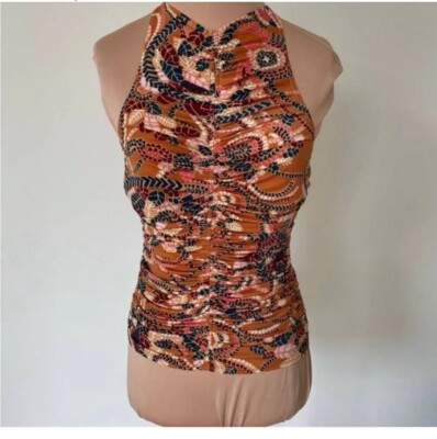 A.L.C. “Adley” clay combo Paisley ruched sleeveless Tank Top Sz L | eBay