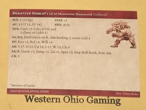 D&D Miniatures Dekanter Goblin #28 STAT CARD ONLY USED Aberrations | eBay