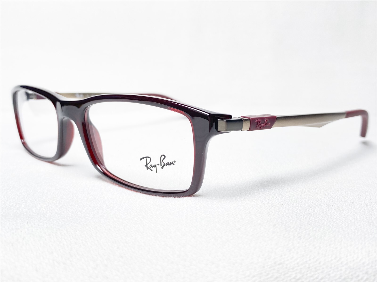 NEW Ray Ban RB7017 5552 Mens Burgundy Rectangle Designer Eyeglasses ...