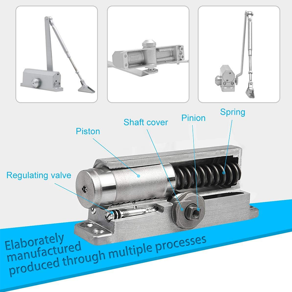 25-45KG Steel Overhead Fire Rated Door Closer Adjustable Self Automatic ...