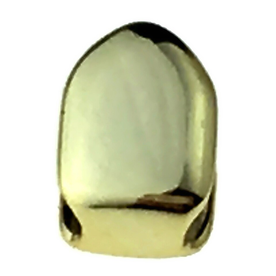 14K Gold Plated Tooth Cap Solid Real 925 Sterling Silver Single One ...