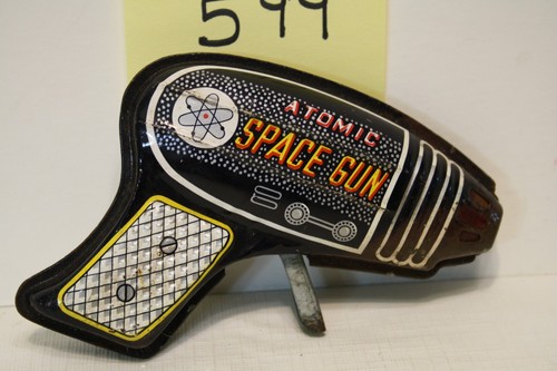 Vintage Atomic Space Gun Toy * Tin Toy * Made in Japan * Makes Noise ...