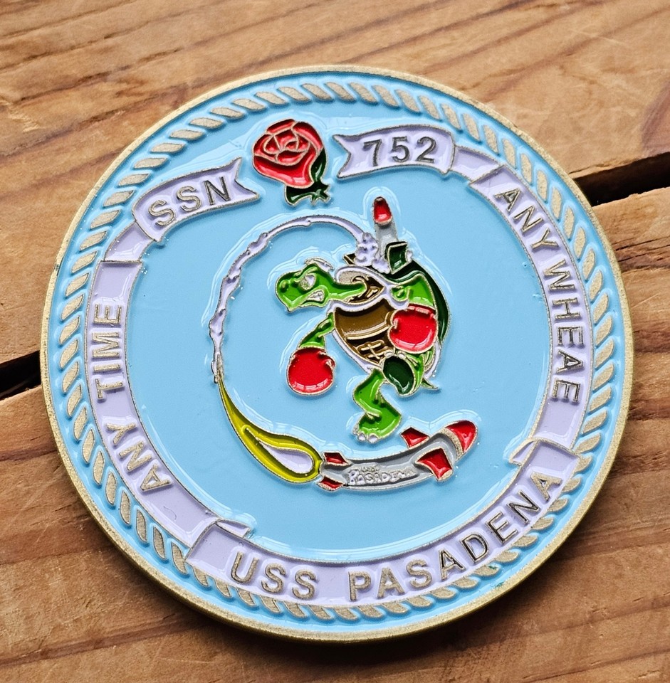 USS Pasadena Sub SSN 752 Commissioning Challenge Coin NON CPO Chief ...