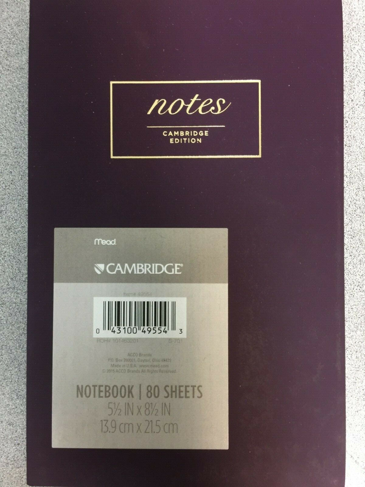 Mead Cambridge Fashion Casebound Business Notebook 8 1/2 x 5 1/2 ...
