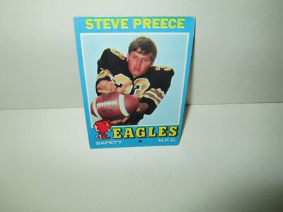 STEVE PREECE 1971 FOOTBALL CARD Topps #142 Rookie Rc Cool PHILADELPHIA ...