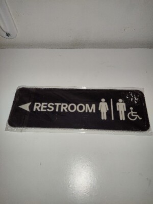 Unisex Men's Women's Restroom Sign 3"x9" Self Adhesive Nos | eBay