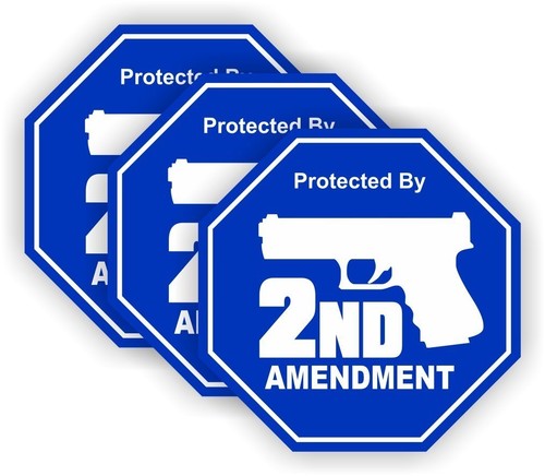 2ND AMENDMENT V3 Stop (3 Pack) Hard Hat Printed Sticker (size: 2" color ...