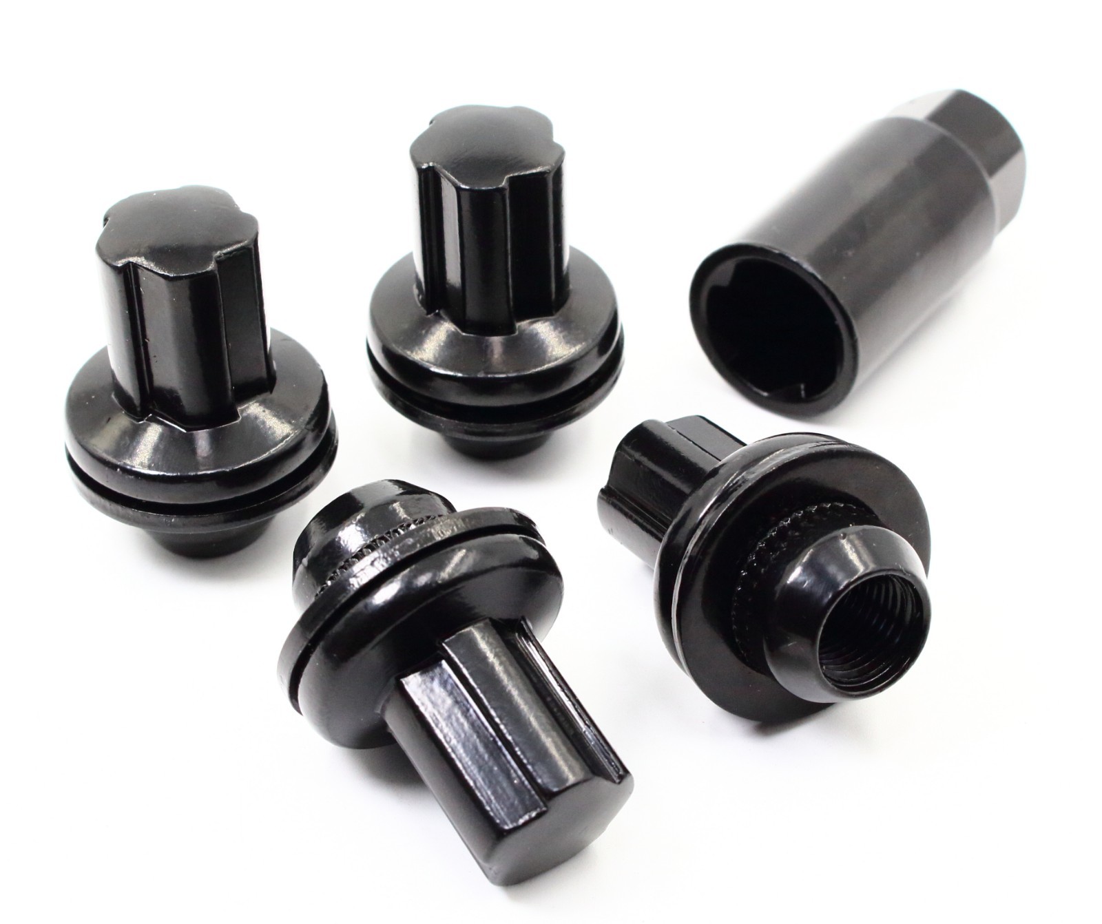 4 Black OE Washer Mag Style Wheel Locks 14x1.5 1.85" Toyota Tundra ...
