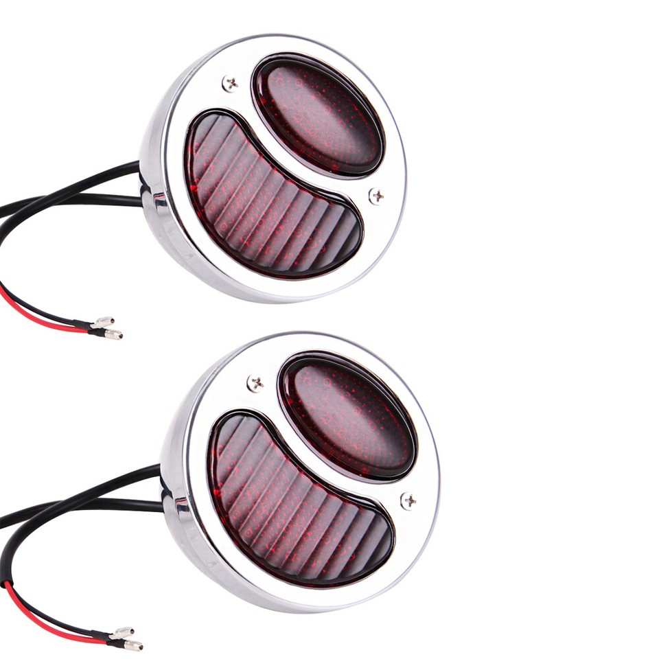 Chrome Taillights Dual Lamps Brake Light Pair For Ford Model A Hot Rat ...