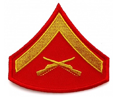 Red Yellow LANCE CORPORAL Chevron 3" x 2.75" iron on patch (5812 ...