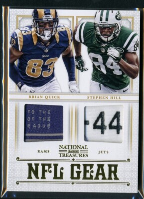 BRIAN QUICK 2012 National Treasures NFL GEAR /49 Stephen Hill Laundry ...