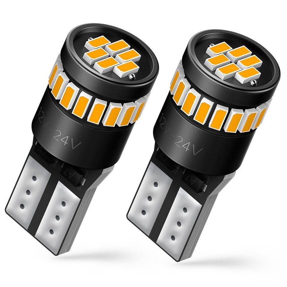 2X T10 194 LED Bulbs 3000K Amber For Dome Map Door Courtesy License ...