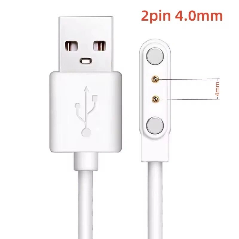 2 pins 4pins Smartwatch Dock Charger Adapter USB Charging Cable Cord ...