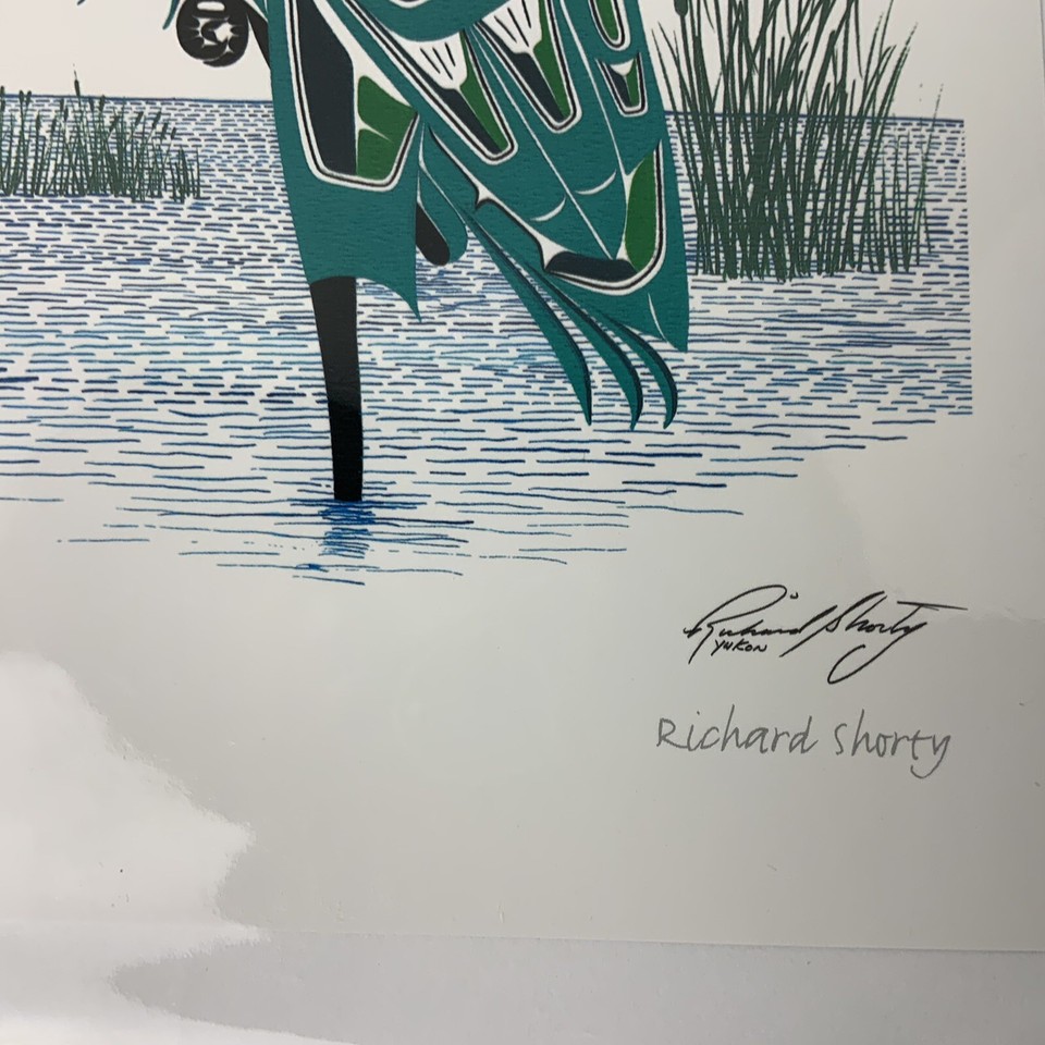Richard Shorty Northern Yukon Native Tribe Art Card “Green Heron ...