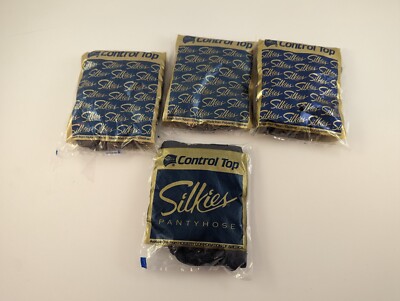 Vintage Silkies Control Top Pantyhose Lot of 4, 3 Taupe, 1 Navy NOS ...