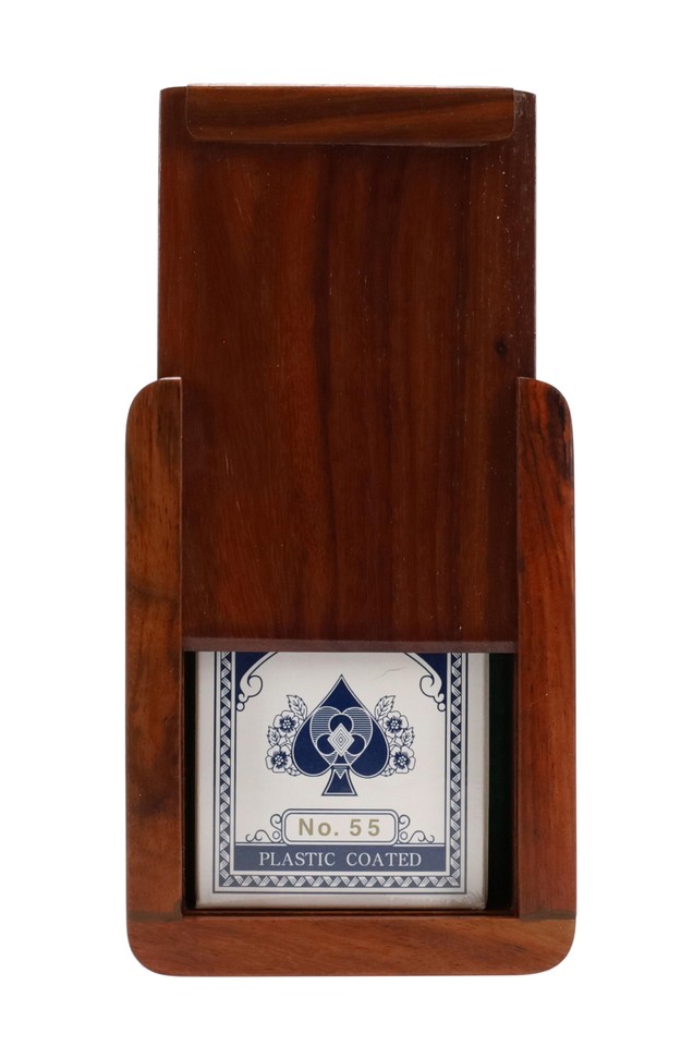 Deck Storage Box for 52 Card Deck Beautiful Sliding Rosewood Case with ...