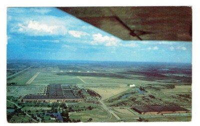 Willow Run Airport Kaiser Frazer Plant Postcard Posted 1953 Aerial View ...