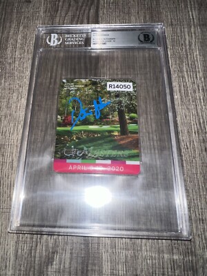 Dustin Johnson Signed Official 2020 Masters Badge Champion Beckett Auto ...