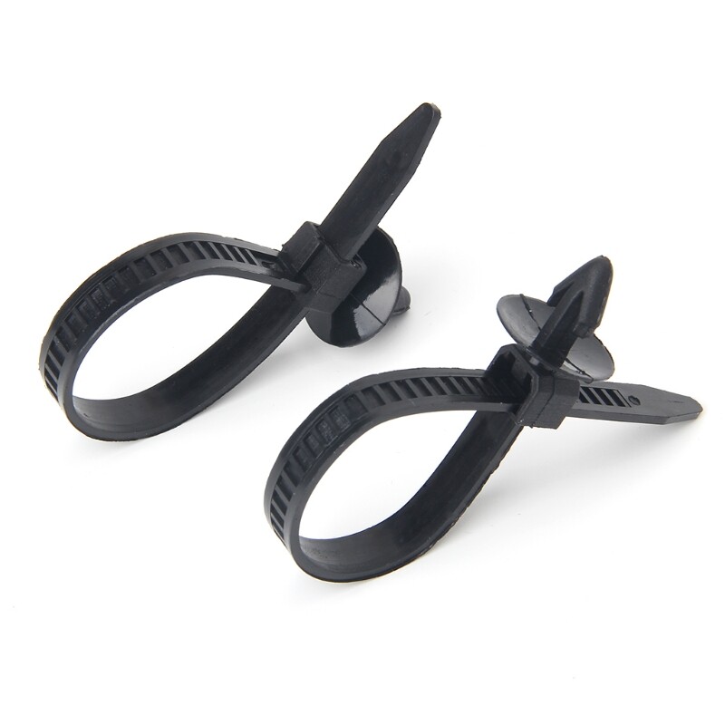 30 Pcs Nylon Black Car Auto Cable Strap Push Mount Wire Tie Retainer ...