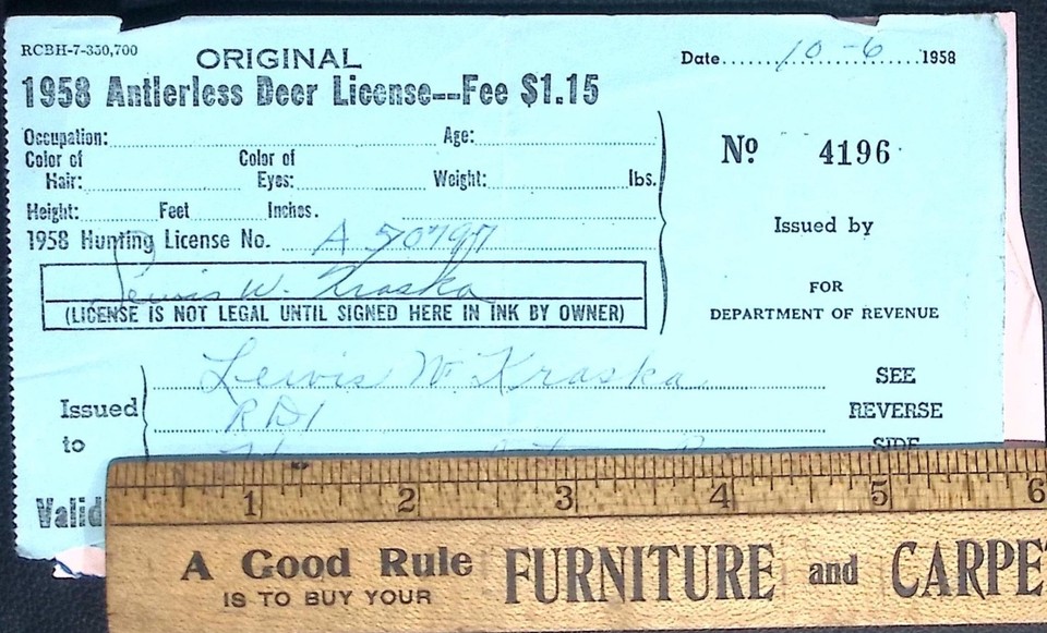 Vintage Pennsylvania Hunting & Archery License Lot 1958 1969 1973 ...