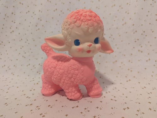 Sun Rubber Co Lamb Squeak Toy Vtg 1955 Kitch Squeaker Rare all Pink ...