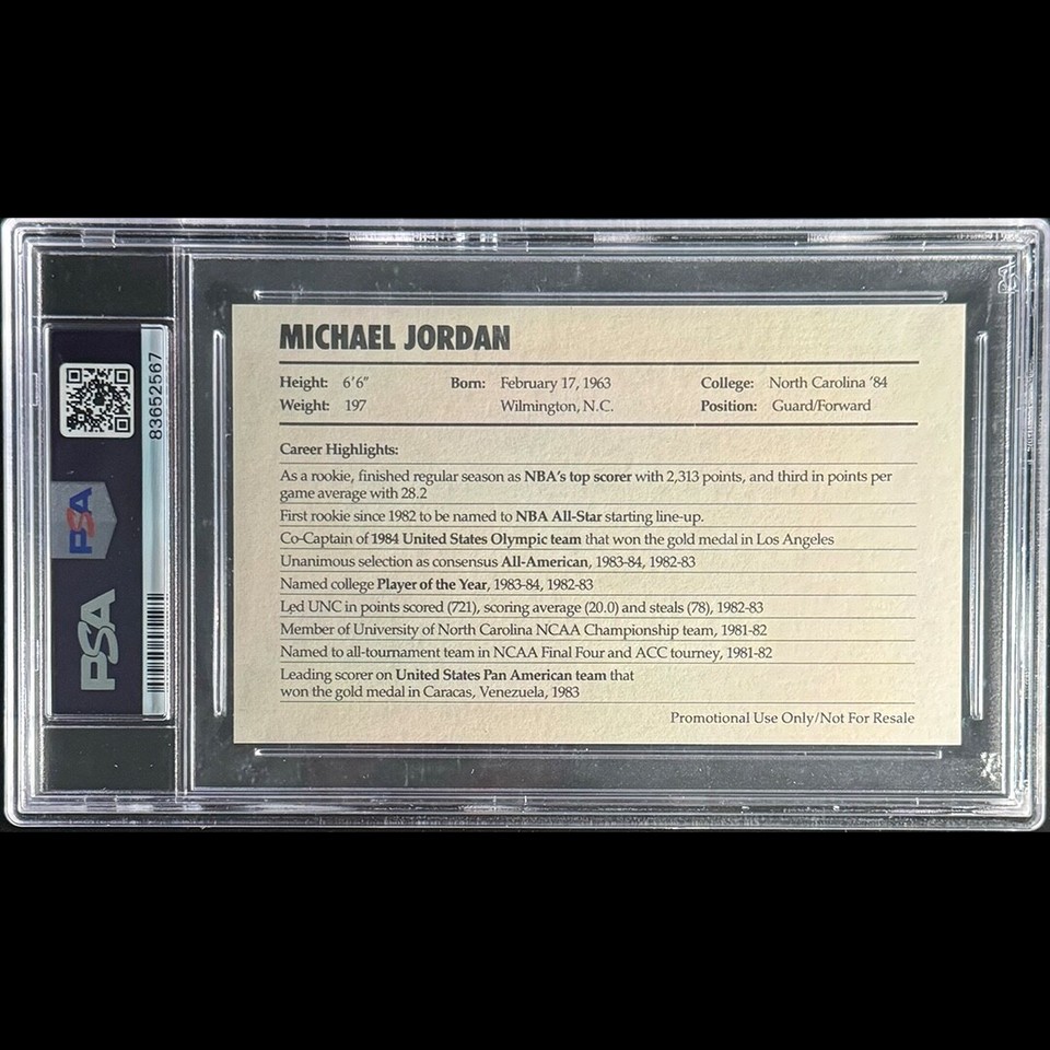 Michael Jordan 1985 Nike Promo Rookie RC PSA 10 | eBay