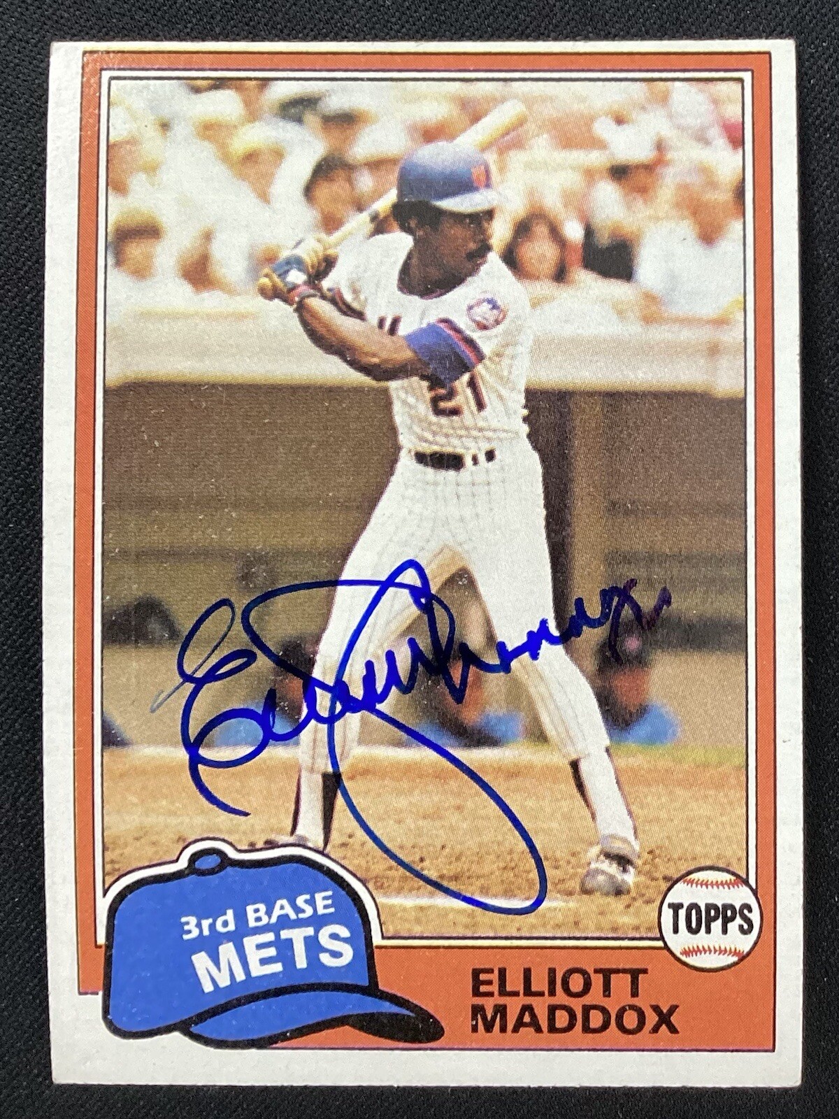 Elliott Maddox Signed 1981 Topps #299 Baseball Card NY Mets Autograph ...