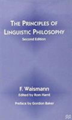 Principles of Linguistic Philosophy by F. Waismann (1997, Hardcover ...