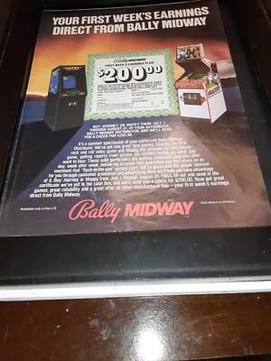 Journey & Mappy Bally Midway Arcade Games Rare Original Promo Poster Ad ...
