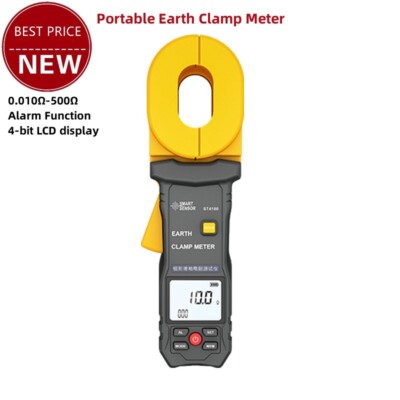 LCD ST4100 500ohms Portable Earth Clamp Meter Grounding Resistance ...