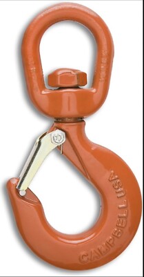 1 Ton Alloy Swivel Hoist Hook Load Rotation Device with Safety Latch ...