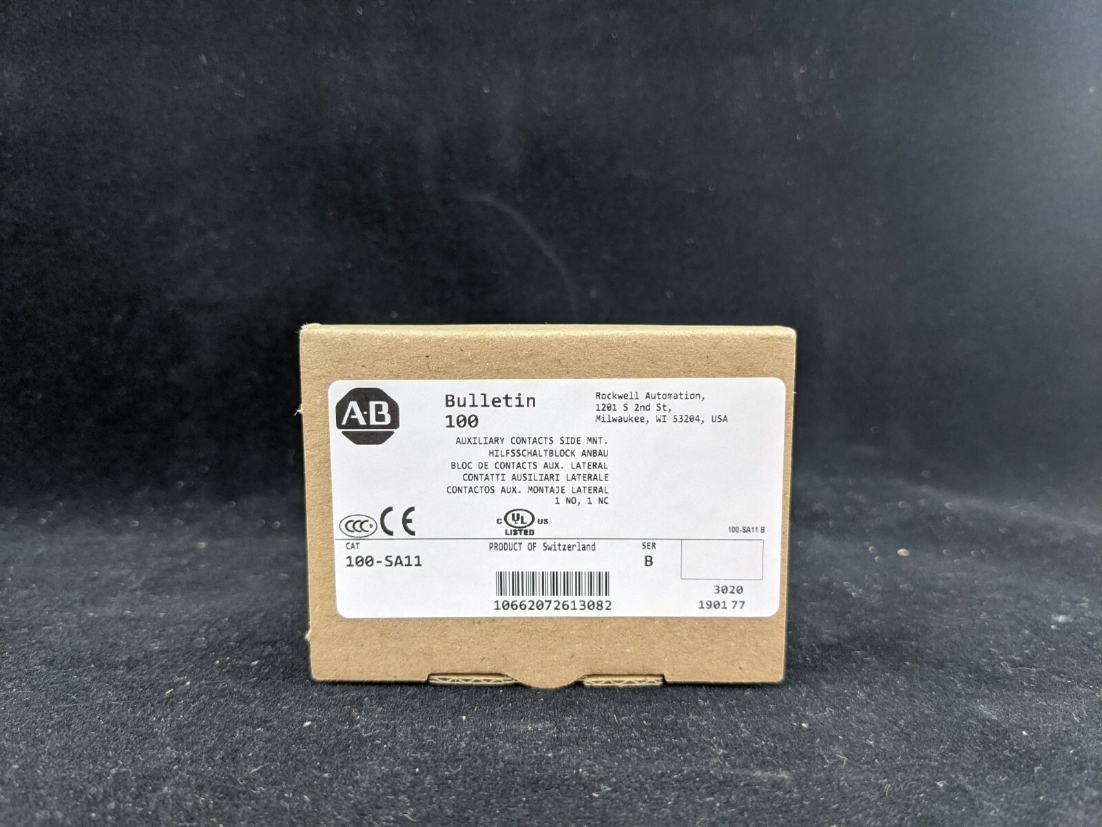 Allen Bradley 100-SA11 Auxiliary Con. Block Side Mounted 1 N.O. - 1 N.C ...