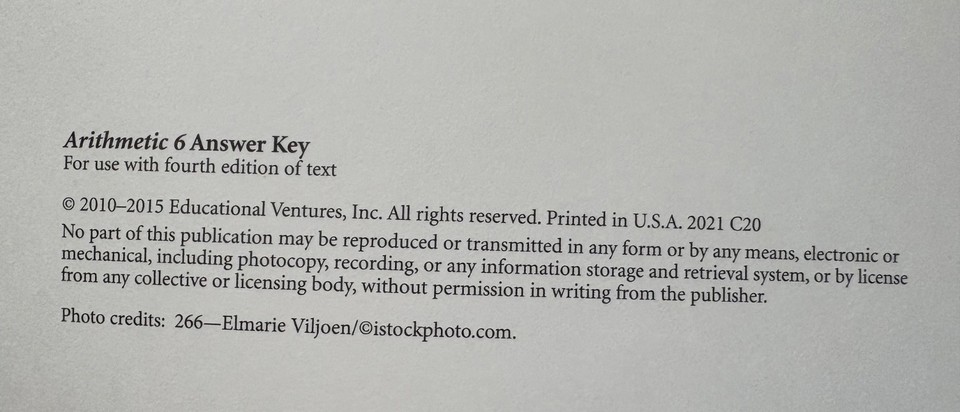 Abeka Arithmetic Grade 6 Work-text Answer Key, Fourth Edition | eBay