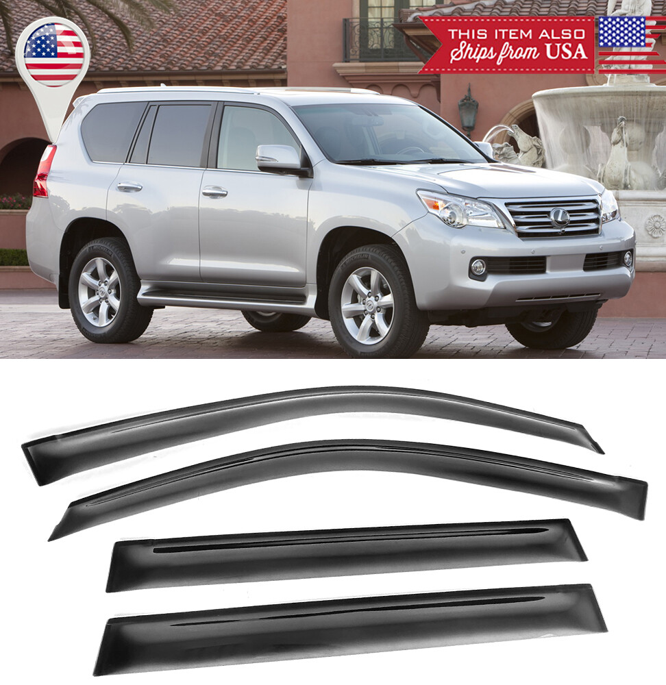 Front Rear Window Visor Sun Vent Rain Wind Guard Shade For 10-23 Lexus ...
