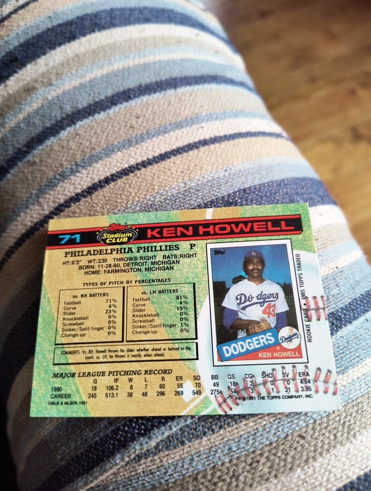 KEN HOWELL 1991 TOPPS STADIUM CLUB #71 FREE SHIPPING | eBay