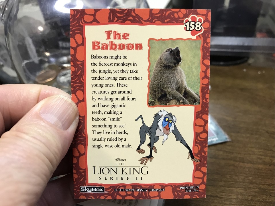 Walt Disney The Lion King Trading Card Series TWO # 158 THE BABOON | eBay