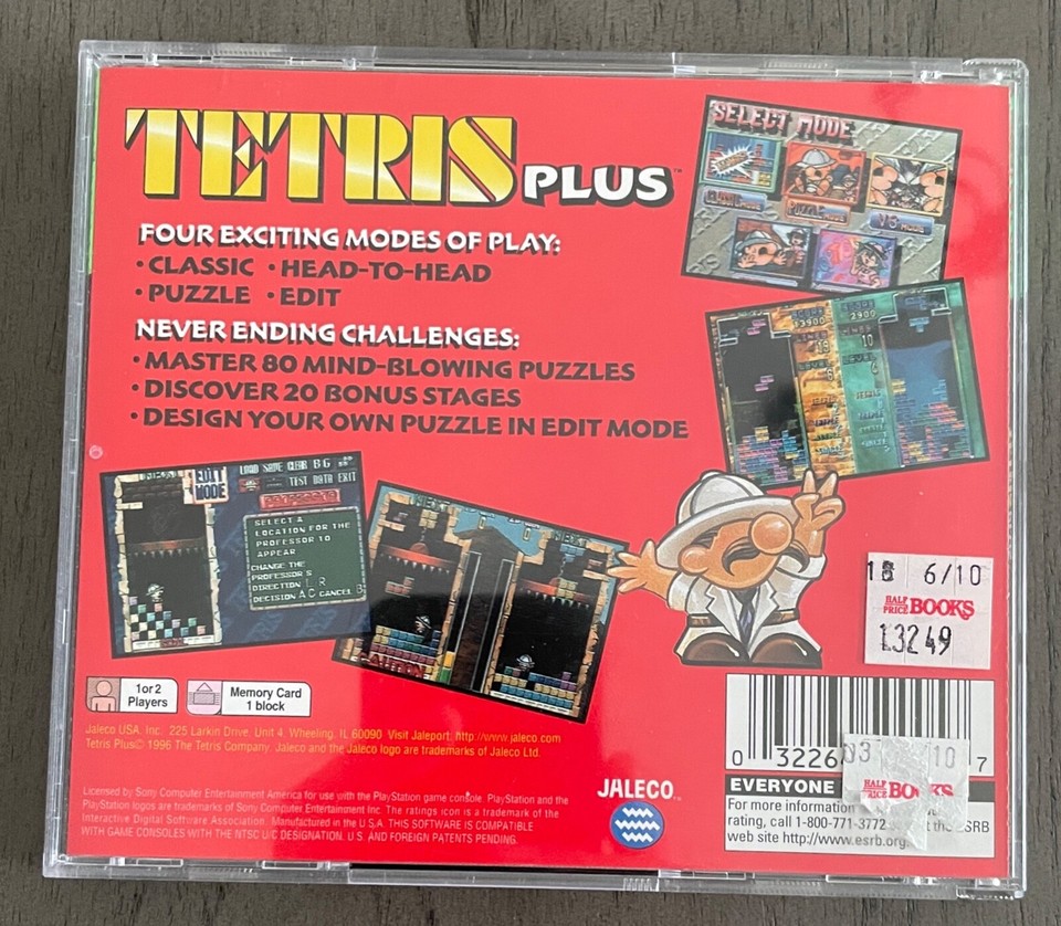 Sony Playstation - Tetris Plus in case with manual Greatest Hits - PS1 ...
