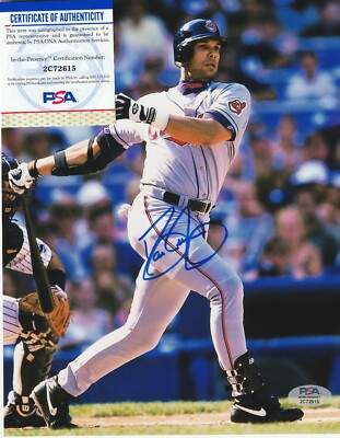 DAVID JUSTICE CLEVELAND INDIANS PSA AUTHENTICATED ACTION SIGNED 8x10 | eBay