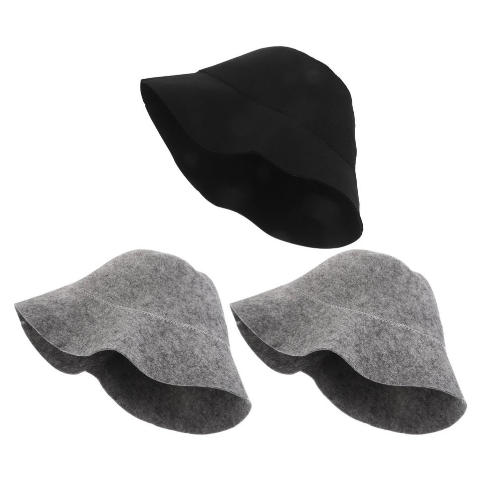 3PCS Sauna Hats: Sauna Cap Wool Felt Hair Protector - Steam Room Bath ...